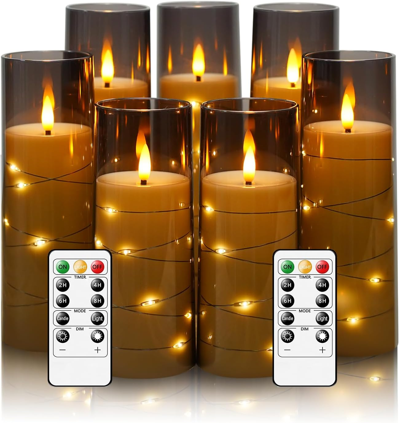 9.65 Inch Decorative Candles Orange Dripping Wax Flameless Taper ...