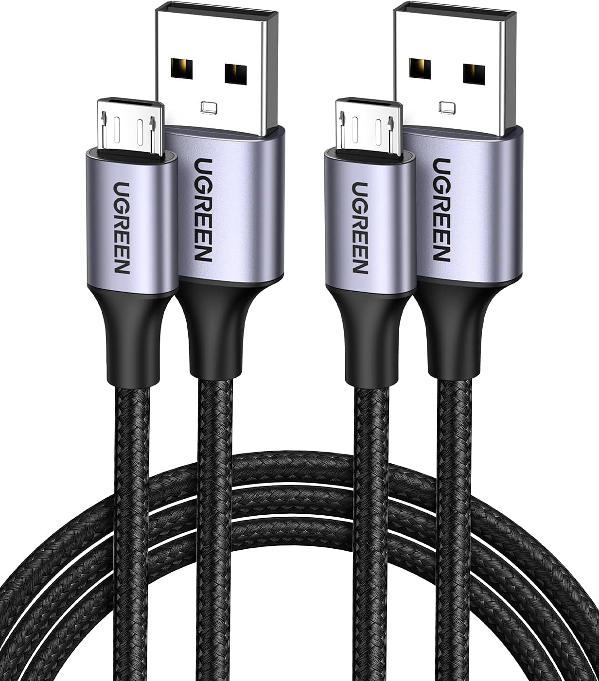 UGREEN Micro USB Cable 2-Pack, Micro USB to USB a 2.0 Nylon Braided ...