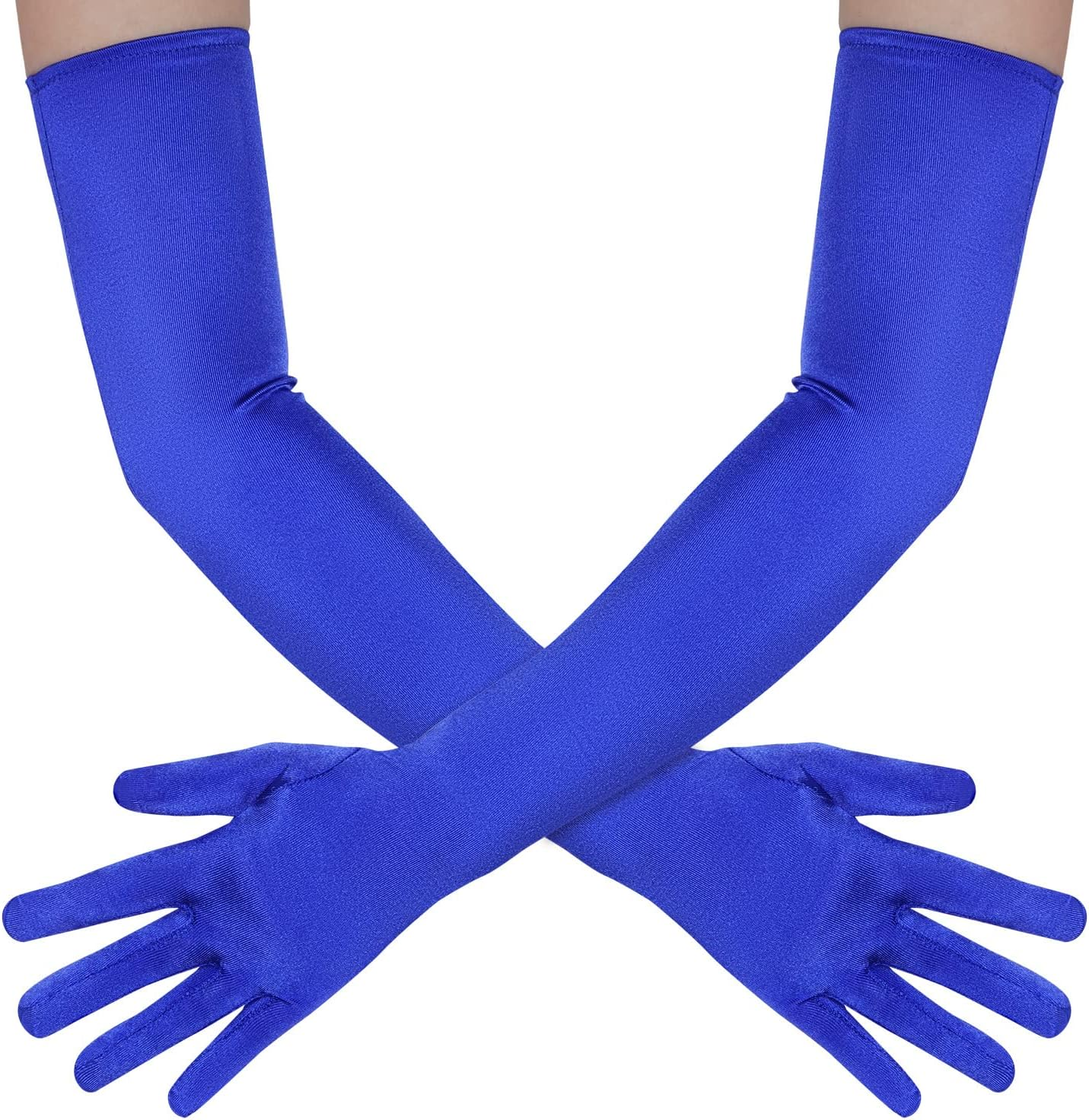 Wobe Long Opera Party 20S Satin Gloves Stretchy Adult Size Elbow Length ...