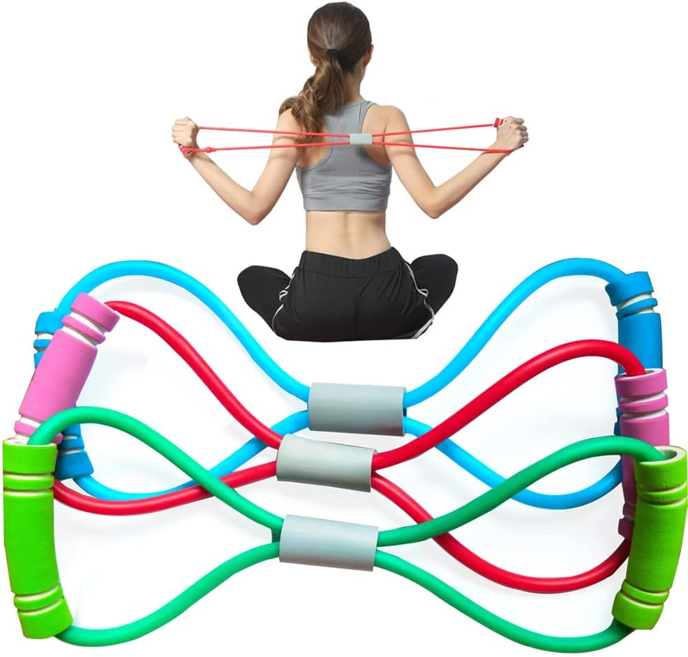 FITNESS FIGURE 8 Yoga Pulling Rope Resistance Band & Arm Resistance ...