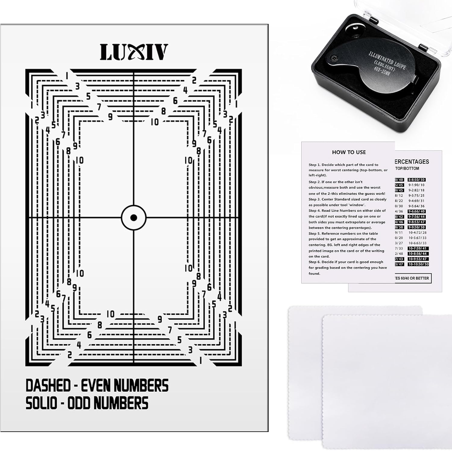 Card Grading Centering Tool Kit, Card Center Tool with 30X Magnifying ...