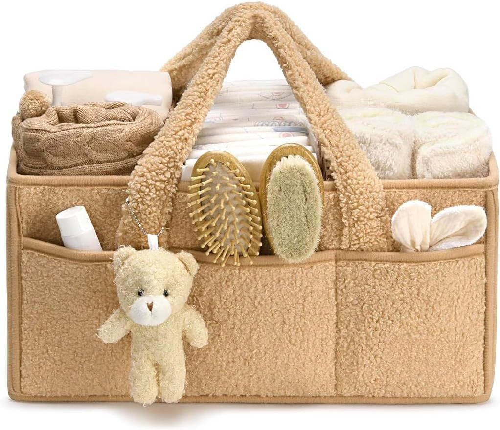 BABY NAPPY CADDY Organizer, Nursery Storage Basket, Diaper Caddy ...