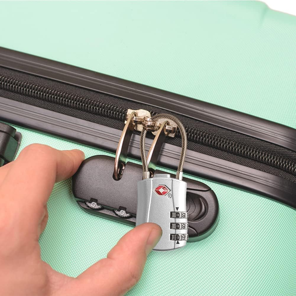 TSA Luggage Locks, Geli 2 Pieces Red TSA 3 Digit Approved Luggage Lock ...