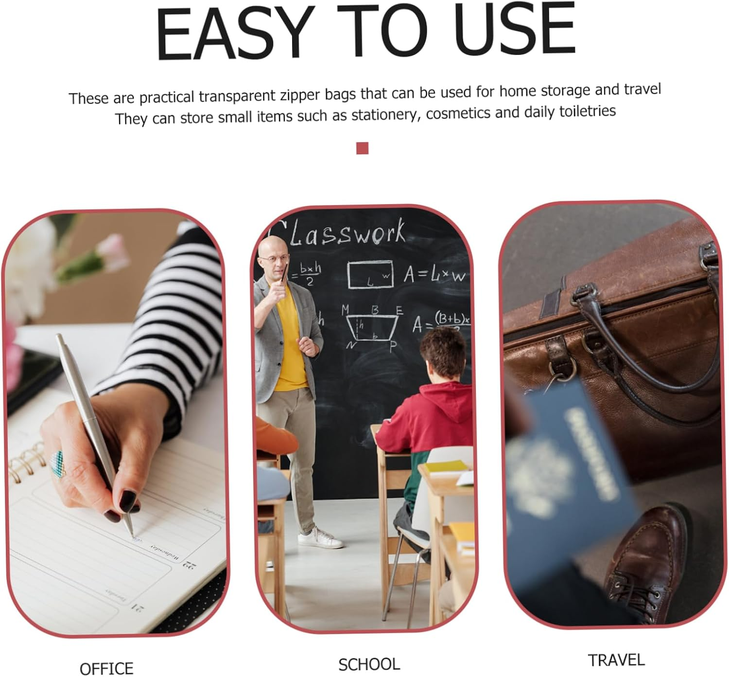 OPERITACX 12PCS CHRISTMAS Ring Bag Plastic Zip Folders Stationery ...